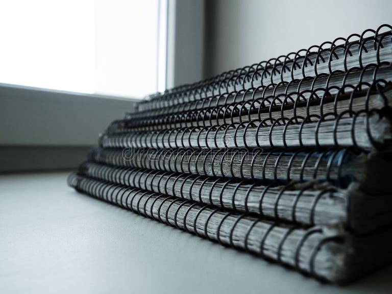 A Stack of Spring Notebooks. Thick Notebooks or Notebooks Placed on Top ...