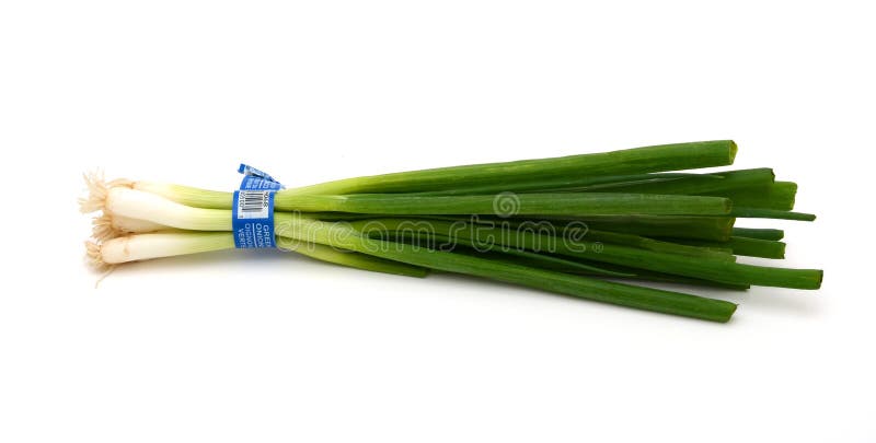 A Stack of Spring Onions on White Background Stock Photo - Image of ...