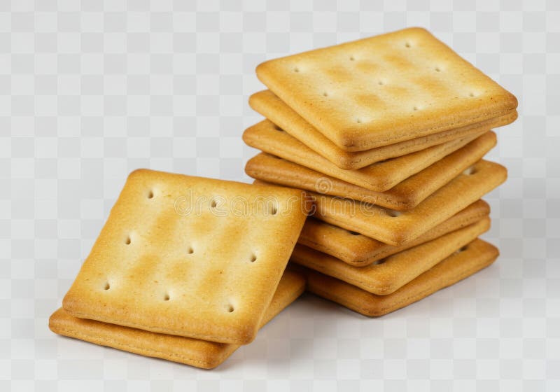 Stack Square Crackers Isolated Transparent Background Stock Photos ...
