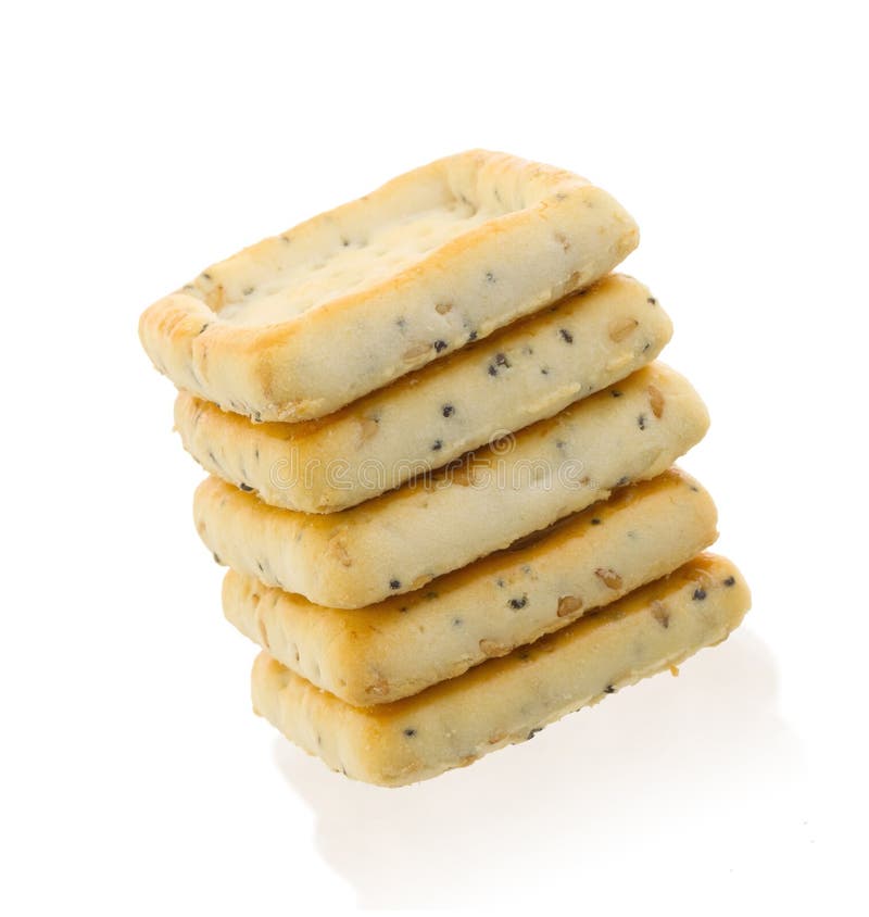 Stack of Square Crackers Isolated Stock Photo - Image of crackers ...