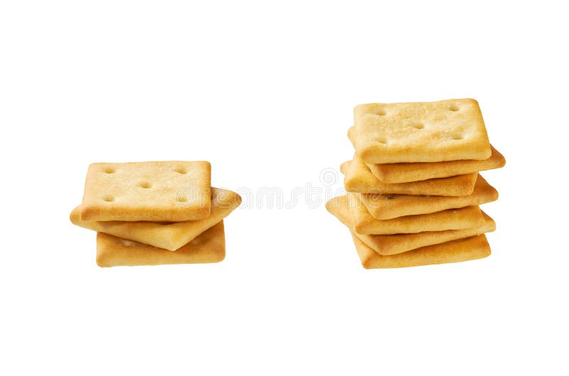 Stack of Square Crackers Isolated on White Background. Crackers Placed ...