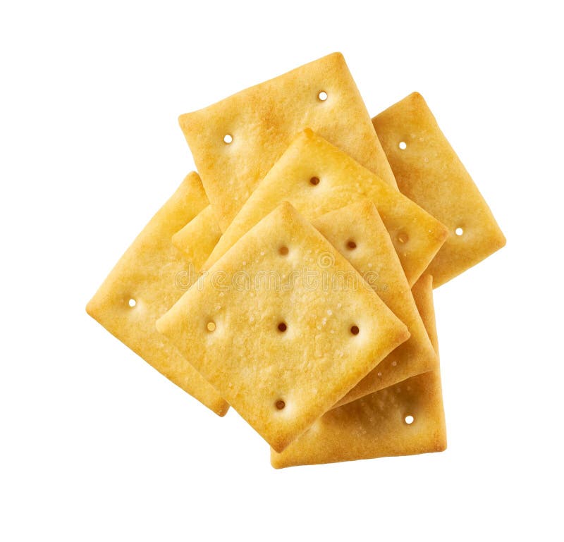 Stack of Square Crackers Isolated on White Background, Top View Stock ...
