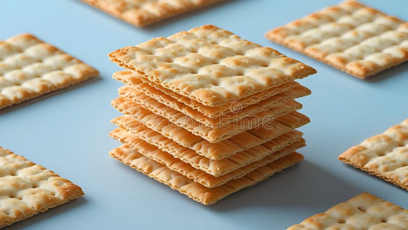 Stack of Square Crackers Neatly Arranged Stock Illustration ...