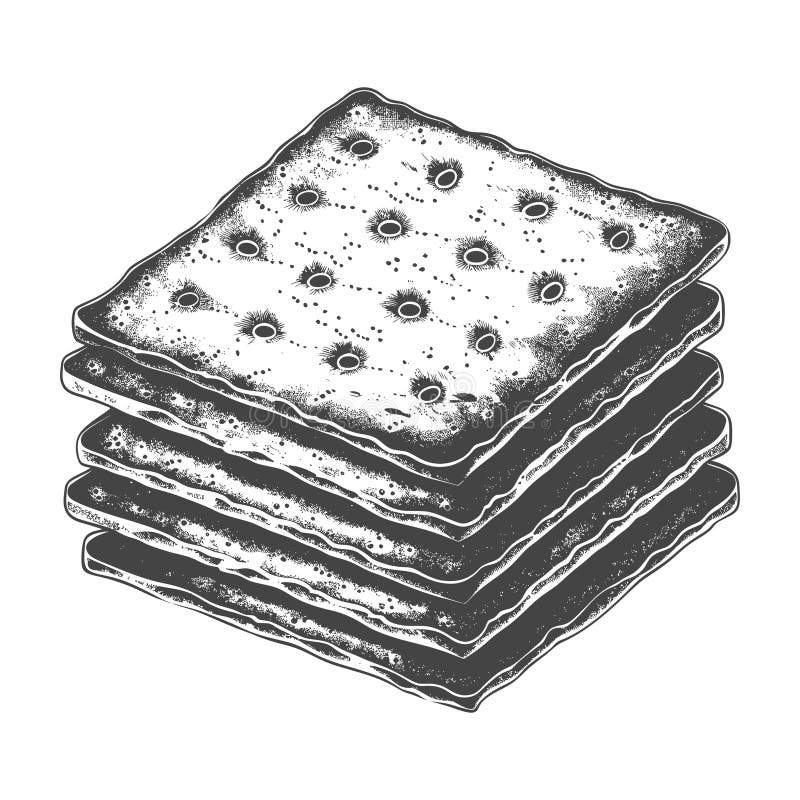 Stack of Crispy Crackers, Delicious and Crunchy Texture Stock Vector ...