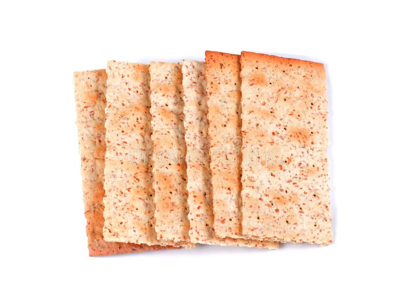 Stack of Square Crackers on White Background. Dry Crack Stock Photo ...