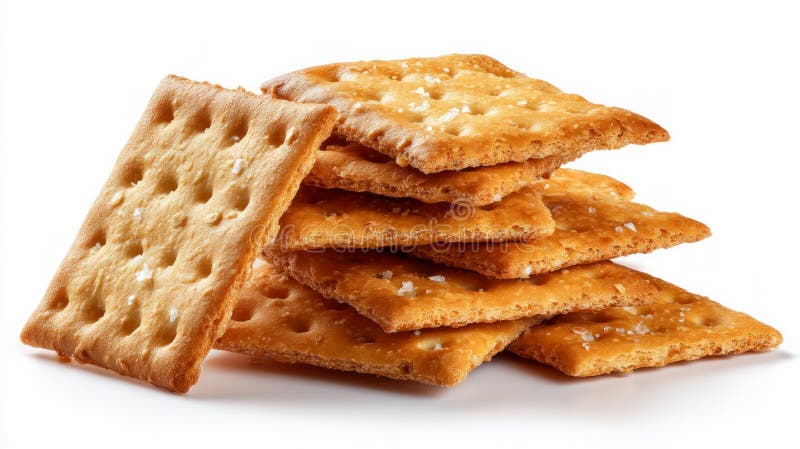 Stack of Square Crackers on White Background. Neural Network AI ...