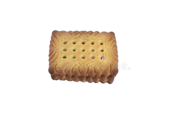 Stack of Square Decorative Biscuits Isolated on White Stock Photo ...