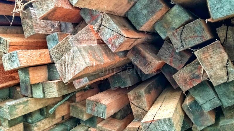 A Stack of Square Logs Seen Close Up Stock Image - Image of backdrop ...