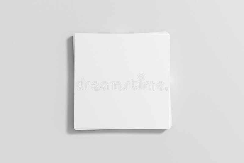 Stack of Square Paper Sheets on the White Wooden Table Stock ...