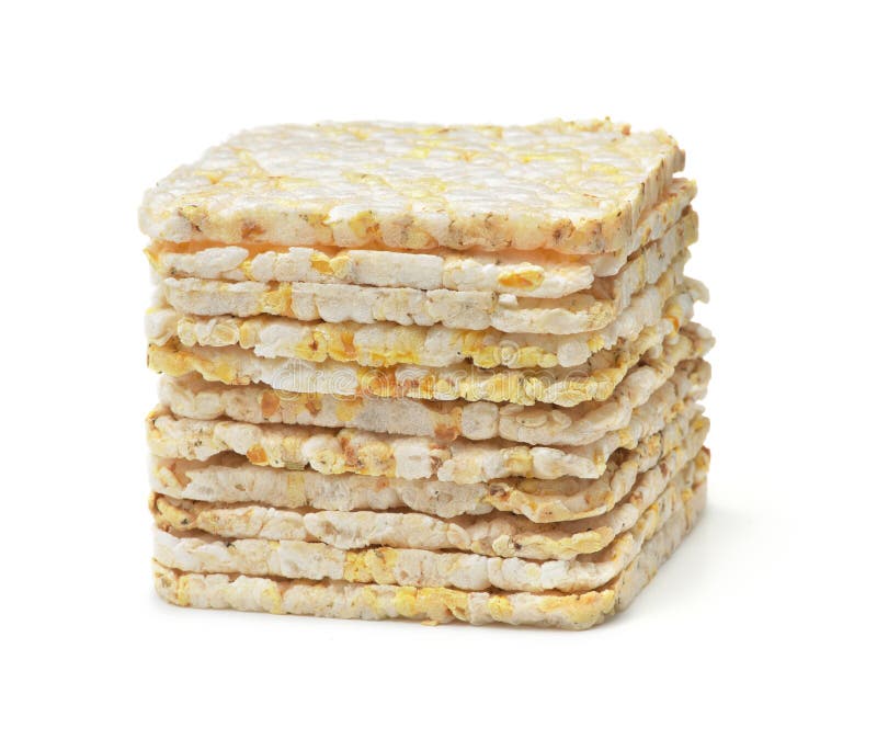 Stack of Square Puffed Wholegrain Rice Crispbread Stock Image - Image ...