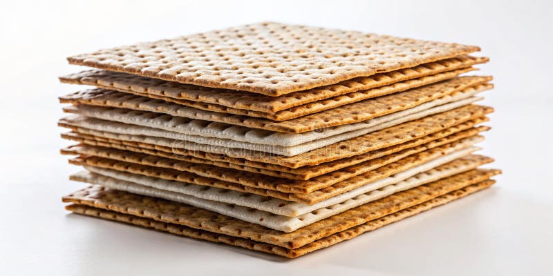 Stack of Square and Round Matzah Creative AI Stock Illustration ...