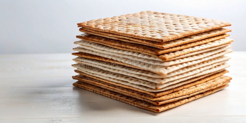 Stack of Square and Round Matzah Creative AI Stock Illustration ...