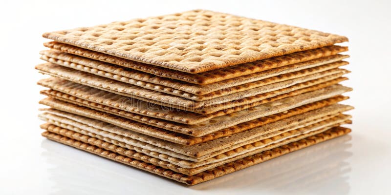 Stack of Square and Round Matzah Generative by AI Stock Illustration ...