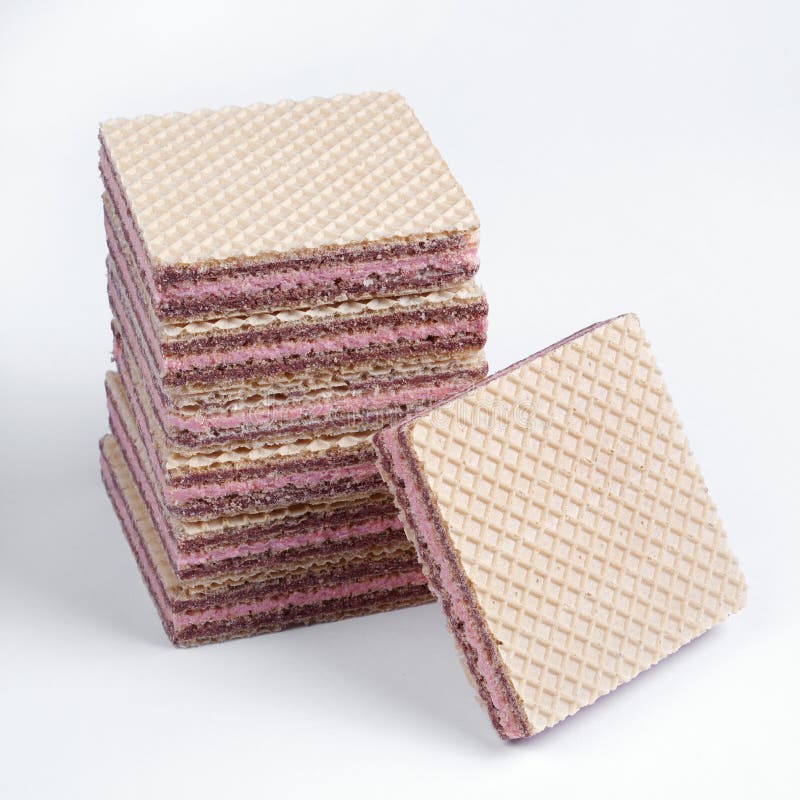 Stack of square wafers stock image. Image of food, baked - 207748099