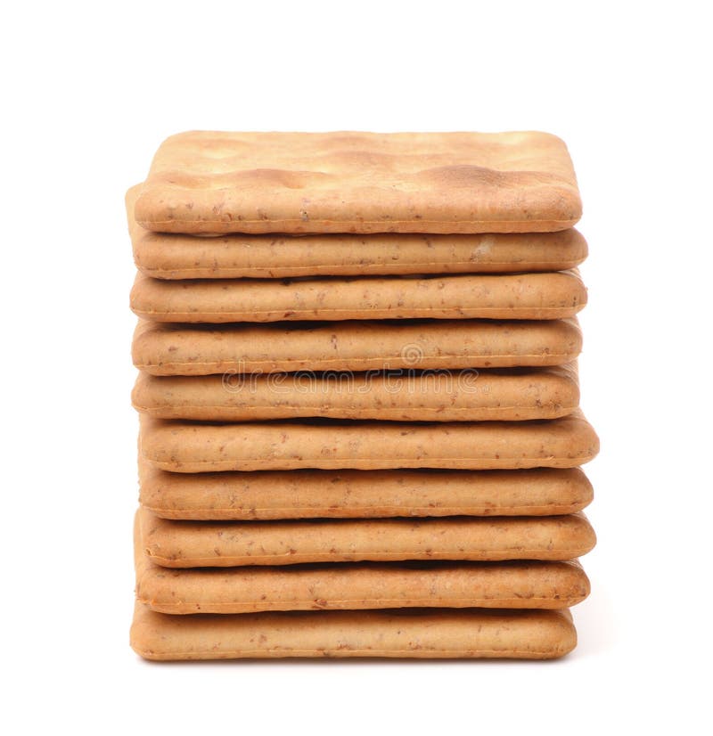 Stack of Square Wholegrain Crackers Stock Photo - Image of crunchy ...