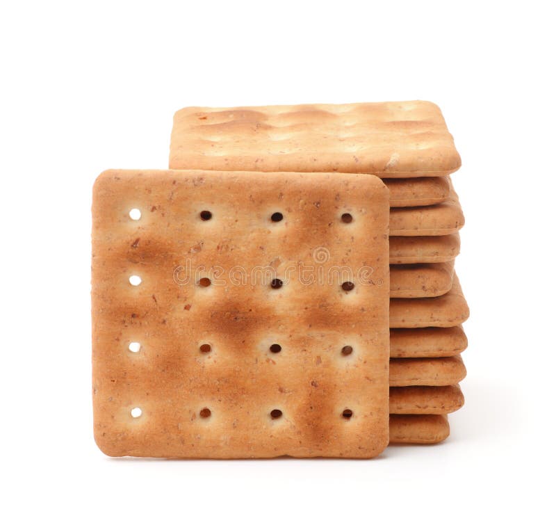 Stack of Square Wholegrain Crackers Stock Photo - Image of crispy ...