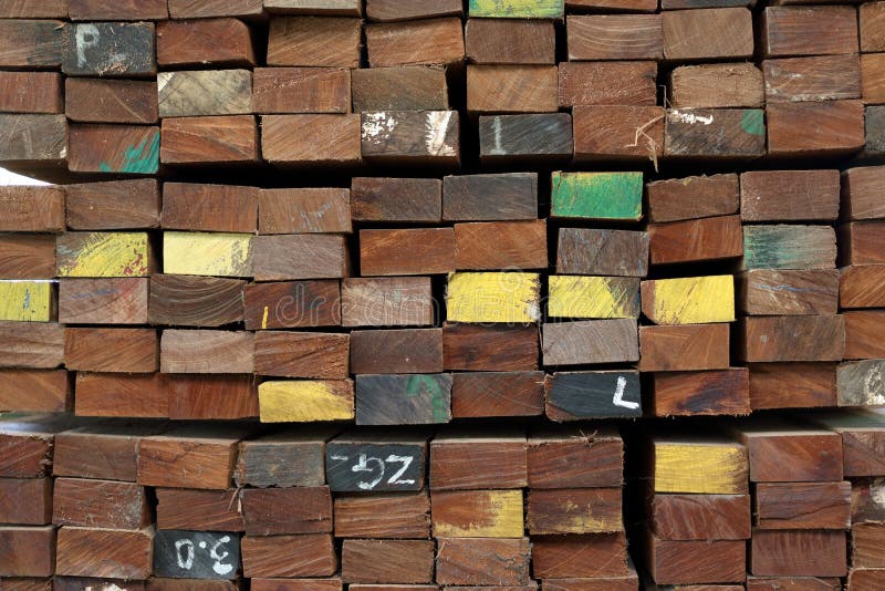 Stack of Square Wood Planks for Background Stock Photo - Image of ...