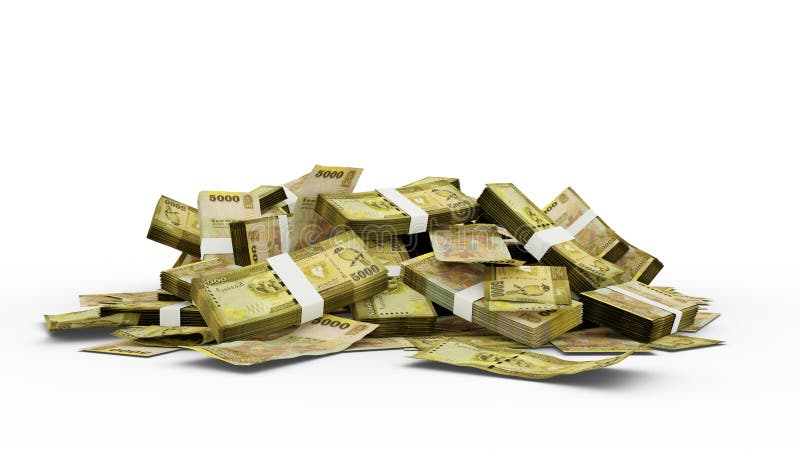 Stack of 5000 Sri Lankan Rupee Notes. Stock Illustration - Illustration ...
