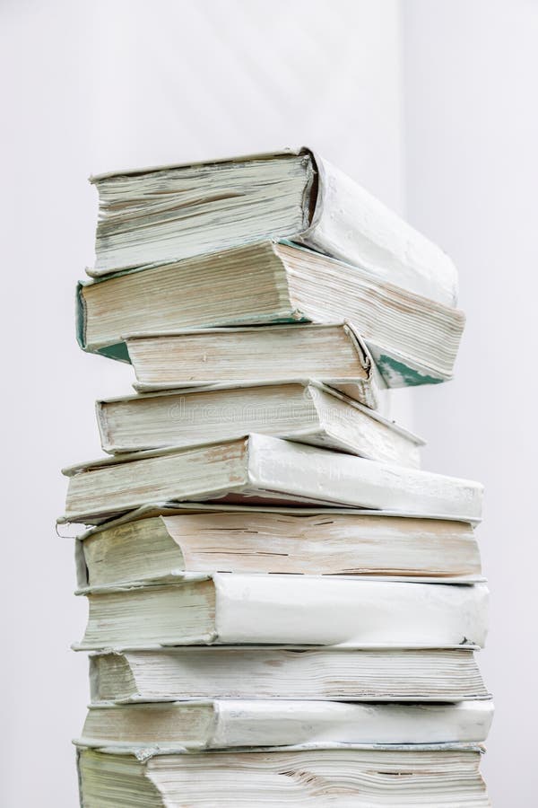 Stack of Stacked Blank Books on White Stock Photo - Image of business ...