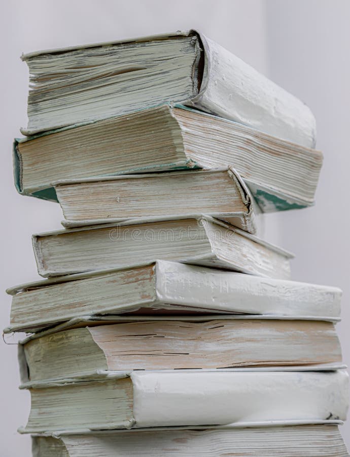 Stack of Stacked Blank Books on White Stock Image - Image of leisure ...