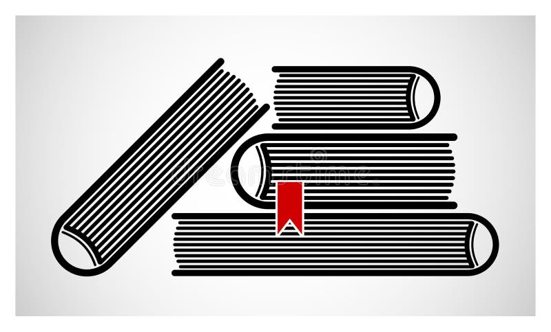 A Stack of Stacked Books. Logo or Emblem. Black and White Image. Stock ...