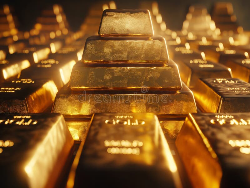 Stack of stacked gold bars stock photo. Image of rich - 309286672