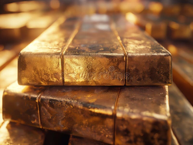 Stack of stacked gold bars stock photo. Image of banking - 309288548