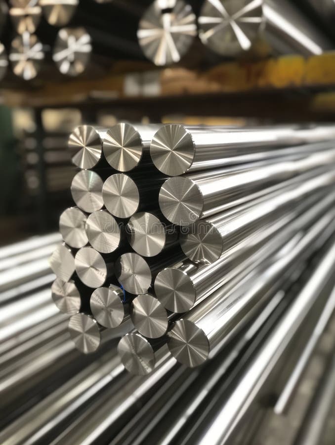 A Stack of Stainless Steel Bars in a Factory Stock Image - Image of ...