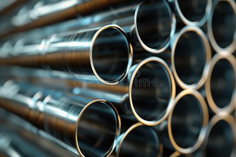 Stack of Stainless Steel Pipes. Ai Generative Stock Image - Image of stainless, silver: 325047663