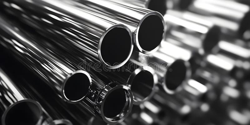 A Stack of Stainless Steel Pipes Stock Photo - Image of steel ...