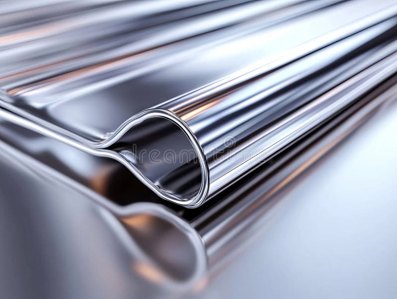 A Stack of Stainless Steel Pipes on a White Surface Stock Photo - Image ...