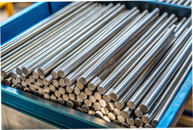 Stack of Stainless Steel Rods for CNC Milling Machine Manufacturing ...