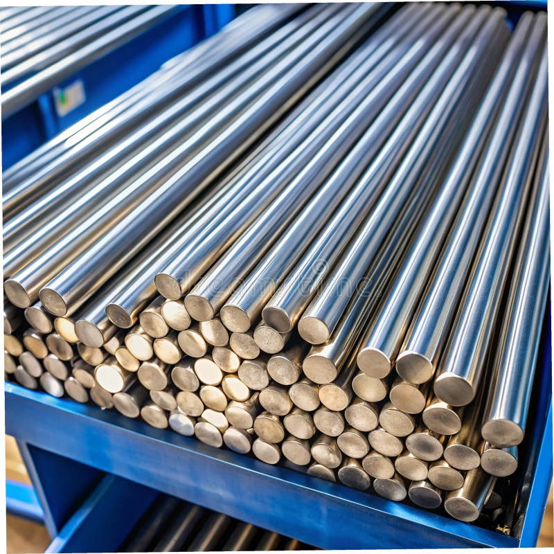 Stack of Stainless Steel Rods for CNC Milling Machine Manufacturing ...