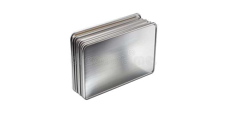 Stack of Stainless Steel Trays. Durable Kitchenware for Food ...