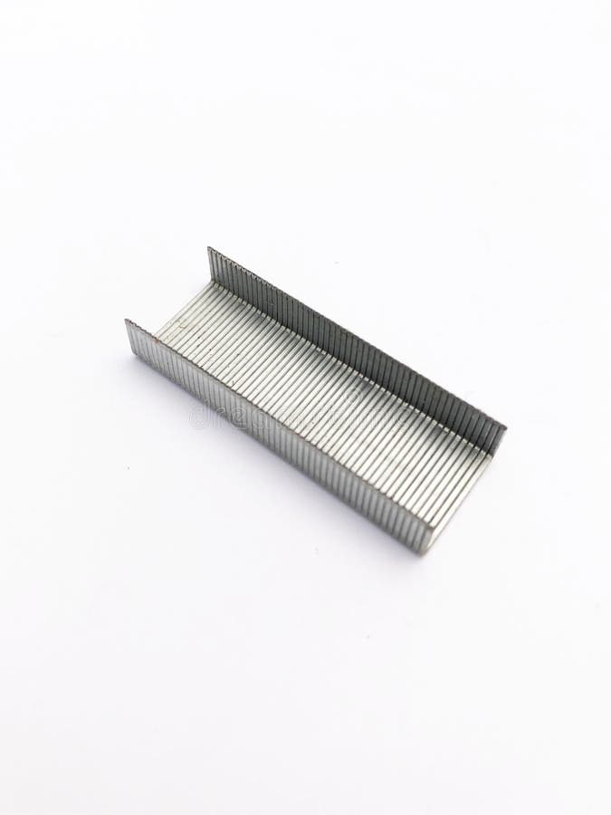 Closeup Stack of Staples Isolated on White Background Stock Photo ...
