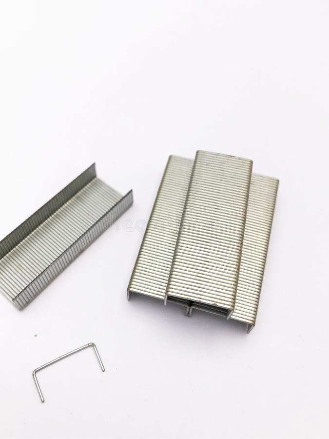 Closeup Stack of Staples Isolated on White Background Stock Image ...
