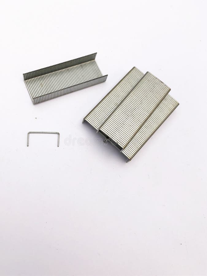 Closeup Stack of Staples Isolated on White Background Stock Image ...