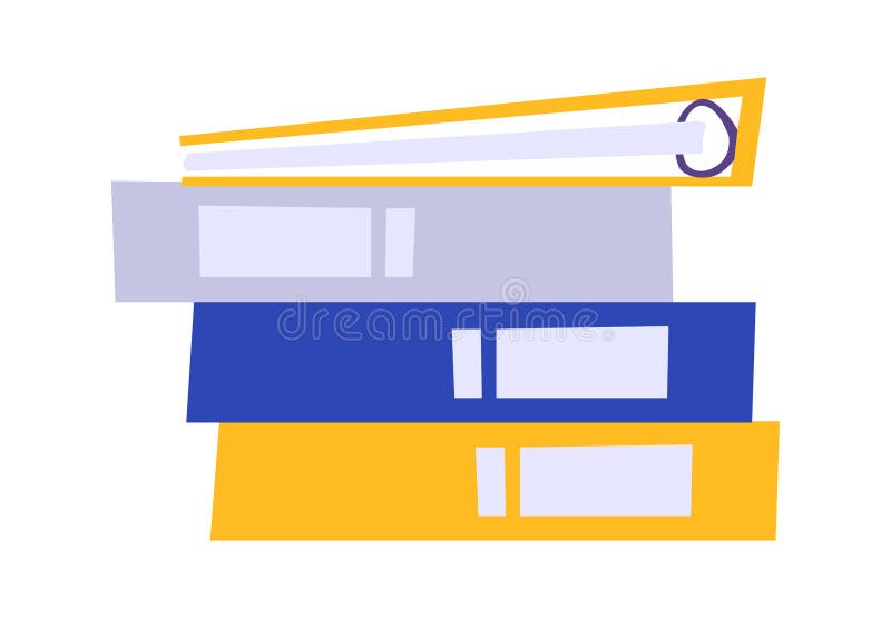 Stack of Stationery Folders with Documents, Office Stock Vector ...
