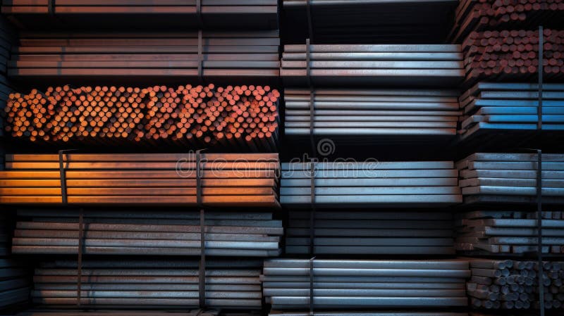 A Stack of Steel Bars Ready for Use in Construction Projects. Ideal for ...