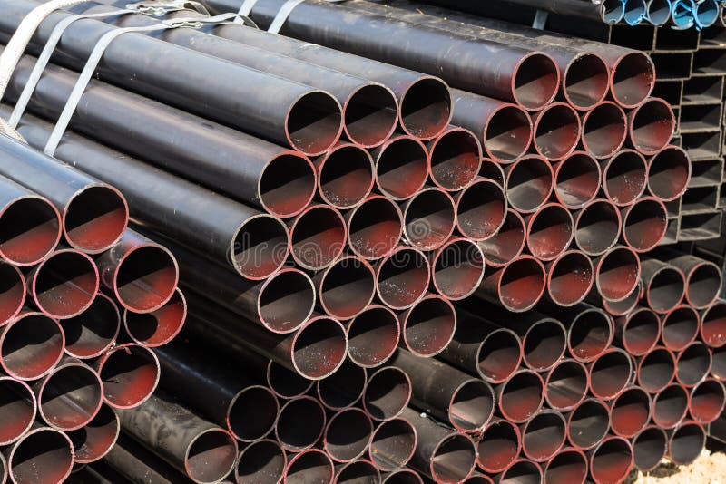 Stack of steel pipes stock image. Image of corrosion - 72519495