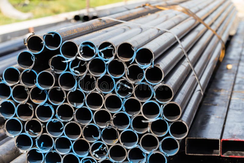 Stack of steel pipes stock image. Image of pile, assembly - 72519645