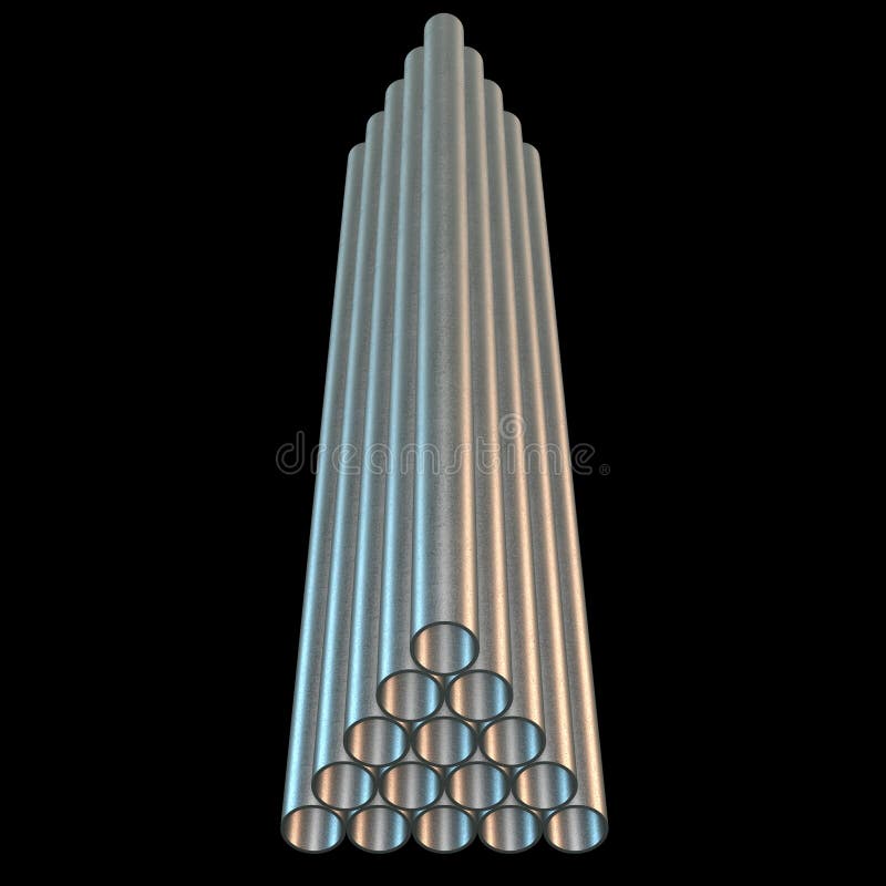 Stack of steel tubing stock illustration. Illustration of pipe - 7231415