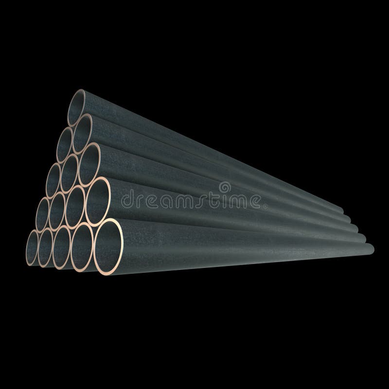 Stack of steel tubing stock illustration. Illustration of pipe - 7231415