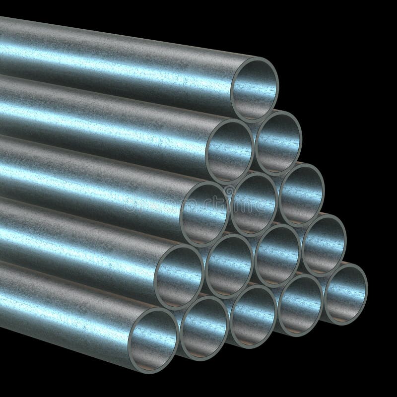 Stack of steel tubing stock illustration. Illustration of pipe - 7231415