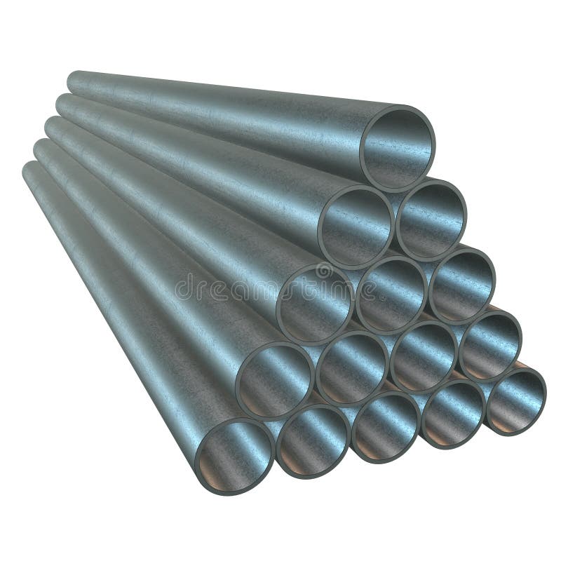 Stack of steel pipes. stock illustration. Illustration of isolated ...
