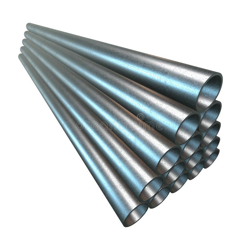 Stack of steel pipes stock illustration. Illustration of round - 33031492