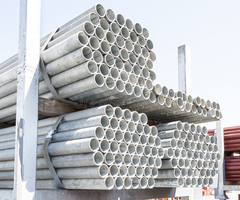 Stack of Steel Pipes for Scaffolding in Stock. Stock Image - Image of ...