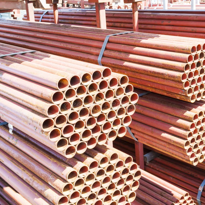 Stack of Steel Pipes for Scaffolding in Stock. Stock Image - Image of ...
