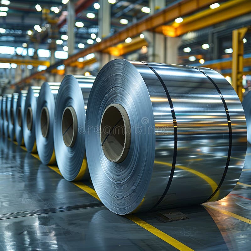 Stack of Steel Pipes Warehouse Blurred Background. Construction and ...