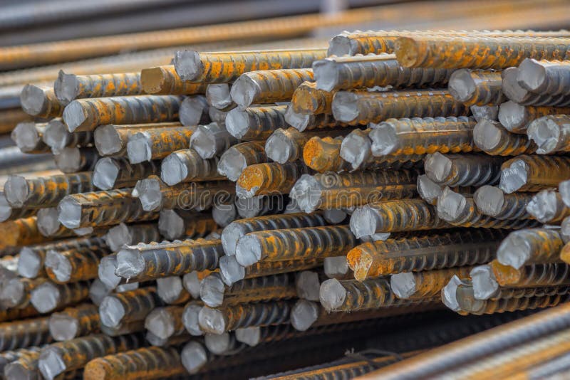 Stack of Steel Reinforcement Rods Background 2 Stock Photo - Image of ...